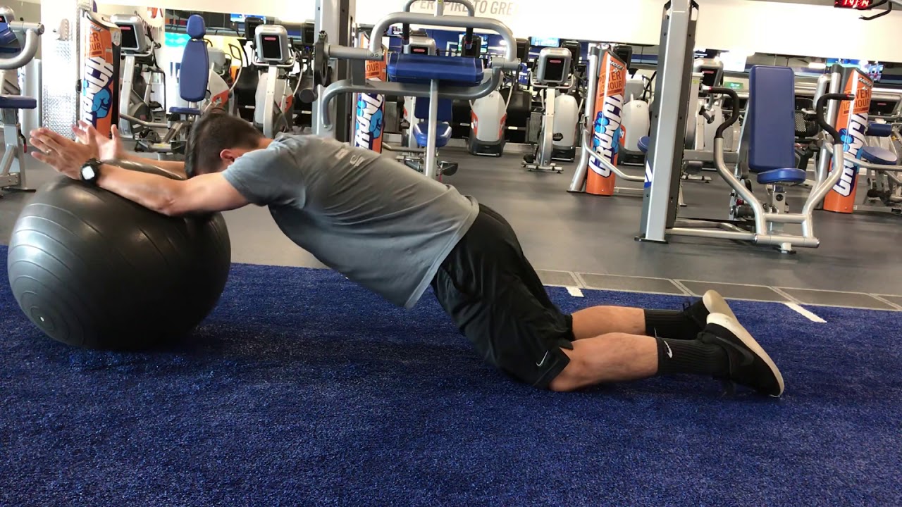 Stability ball rollouts - YouTube