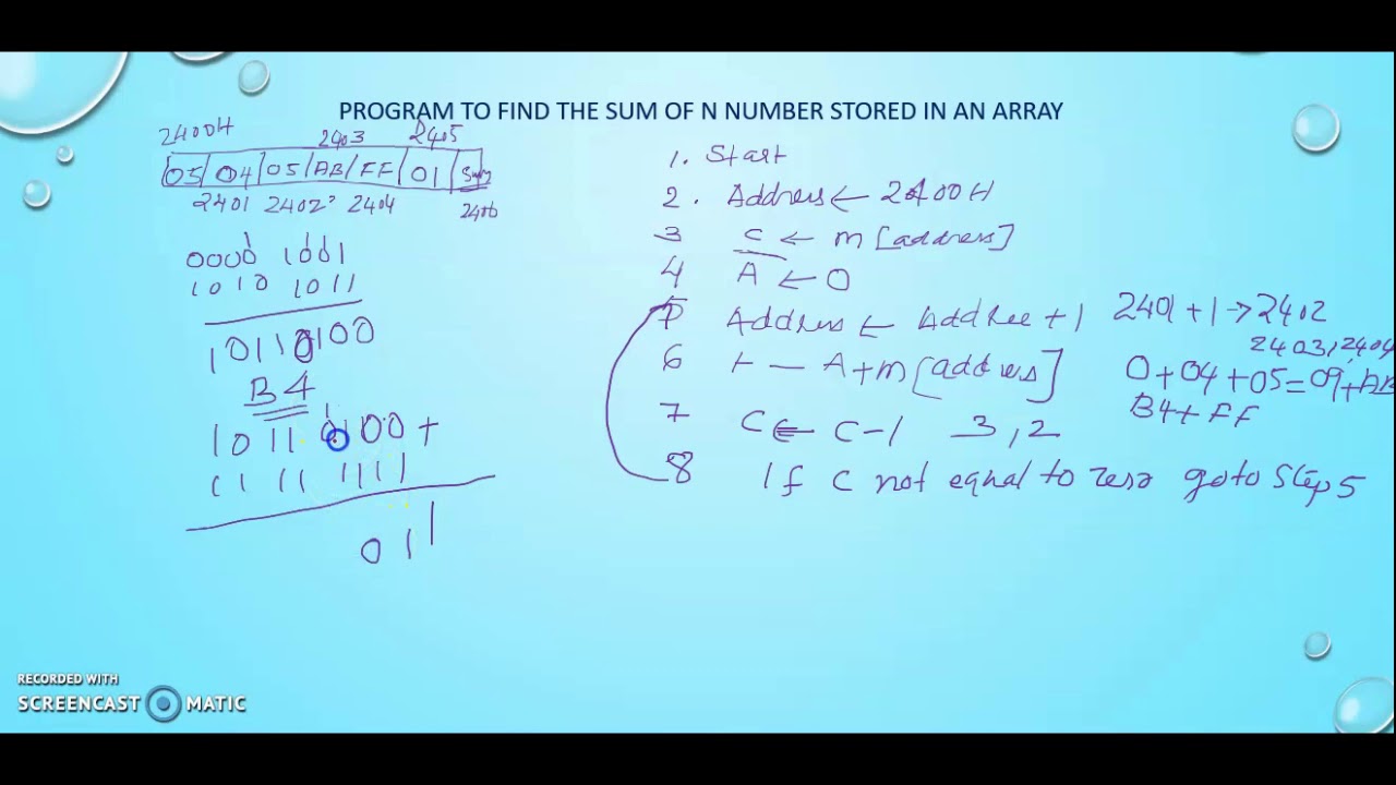 8085 PROGRAMMING SUM OF N NUMBERS YouTube 8085 PROGRAMMING SUM OF N NUMBERS YouTube
