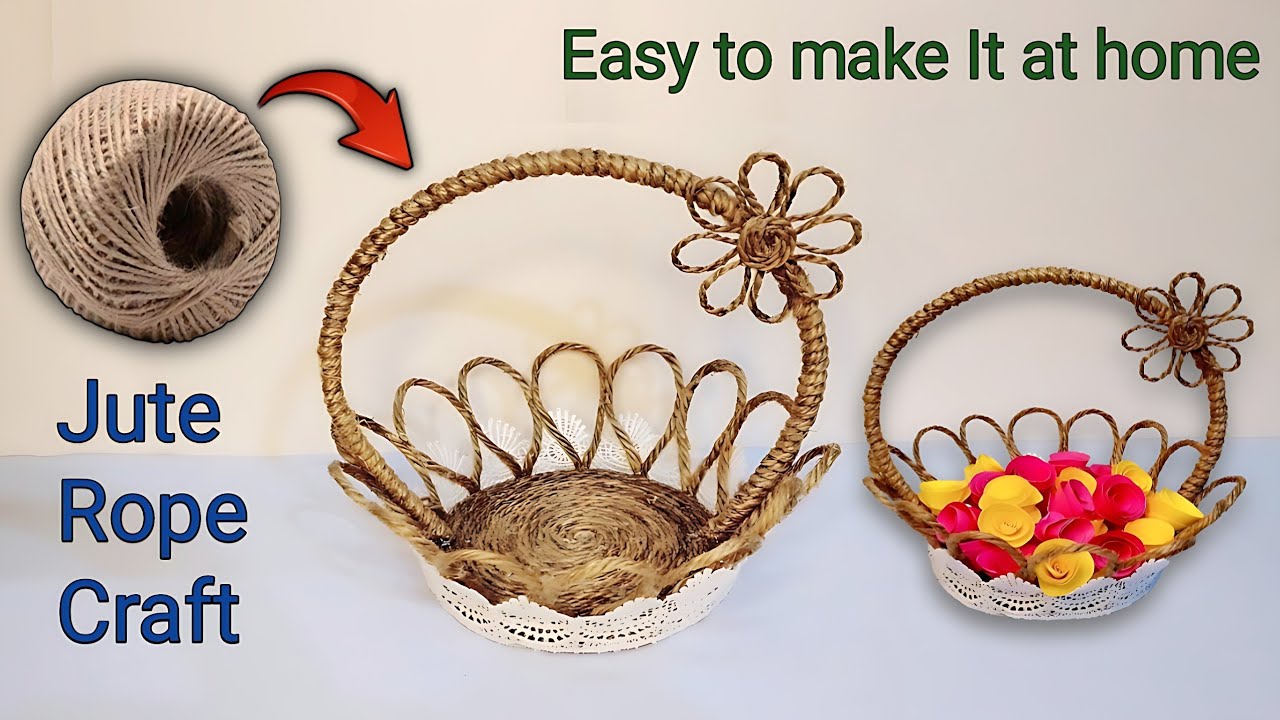 How To Make Flower Bouquet | DIY Home Decor With Jute Rope | Jute Rope ...