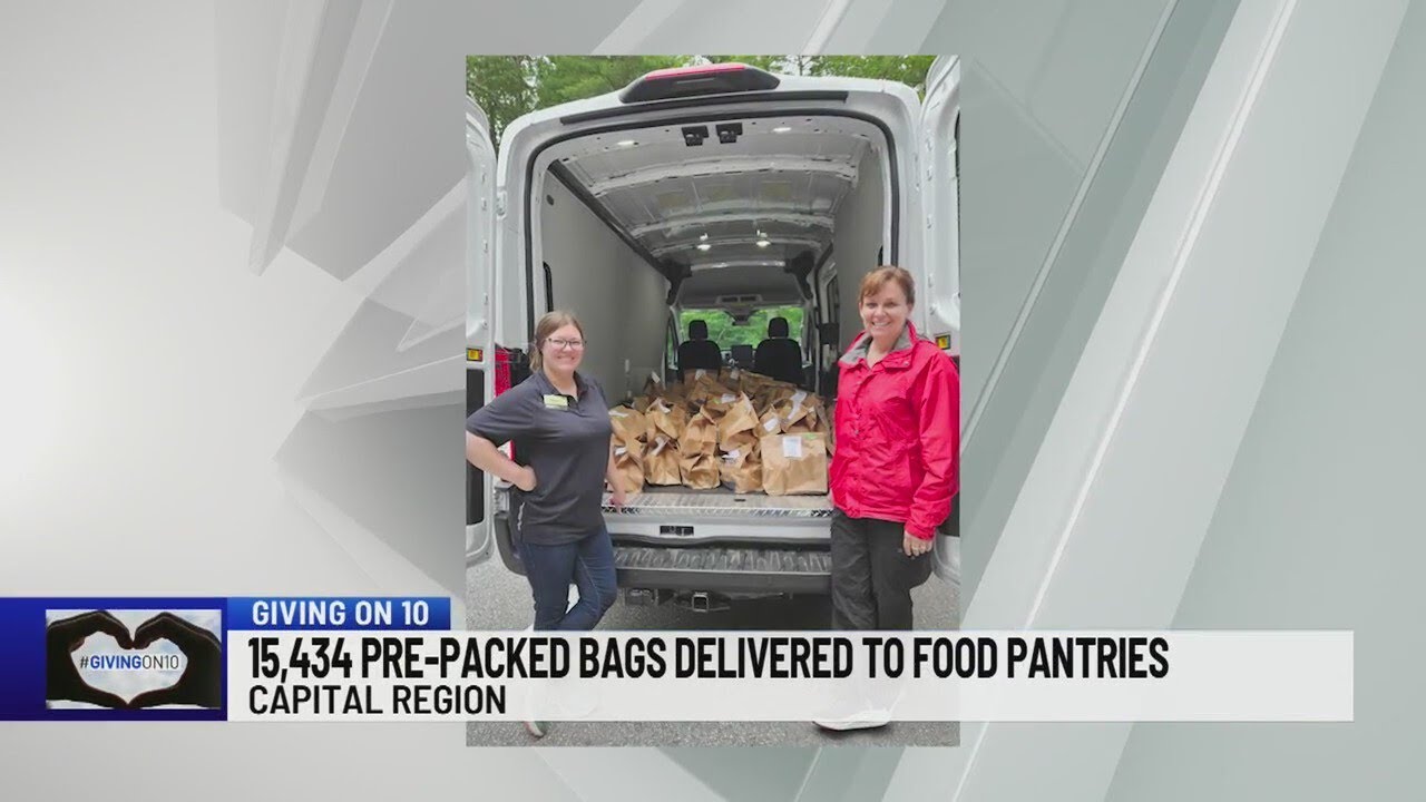 15K pre-packed bags delivered to food pantries - YouTube