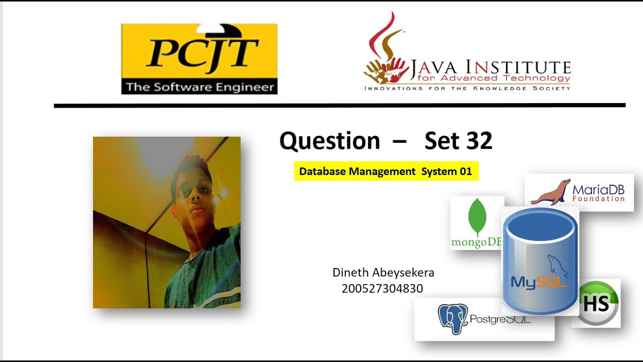 DBMS Question Series | Set 32| 1st Year |Java Institute| Dineth ...