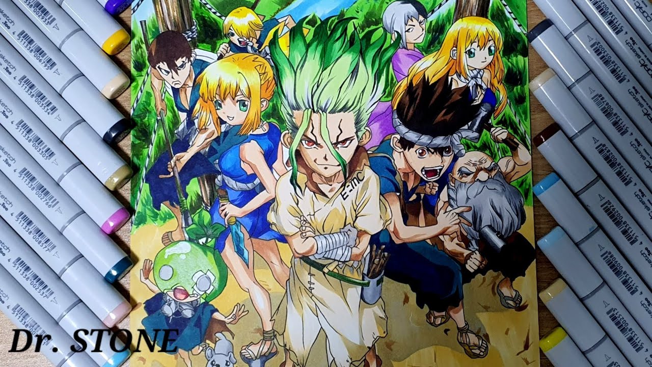 닥터스톤 손그림 그리기 Dr. STONE Drawing ドクターストーン - YouTube