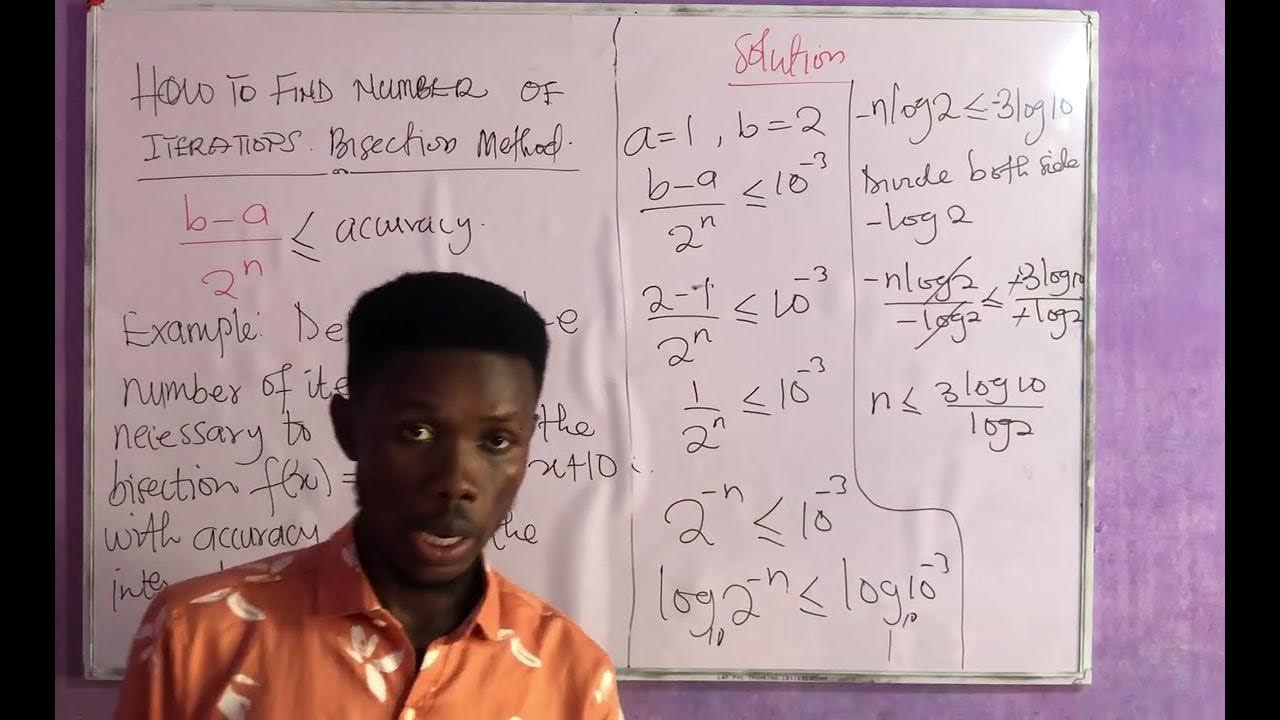 How to find number of iterations (bisection method ) - YouTube