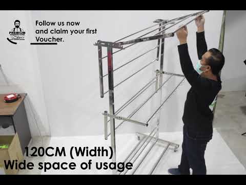 Foldable Stainless Steel Laundry Drying Rack T Type