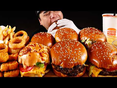 버거킹 햄버거 6가지와 사이드메뉴 먹방~!! Burger King hamburger, french fries