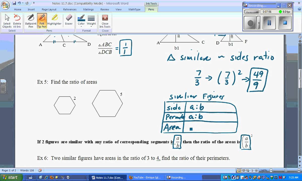 ATHS Honor Geometry Lesson 11.7 Ratio of Areas & Hero's Formula.wmv ...
