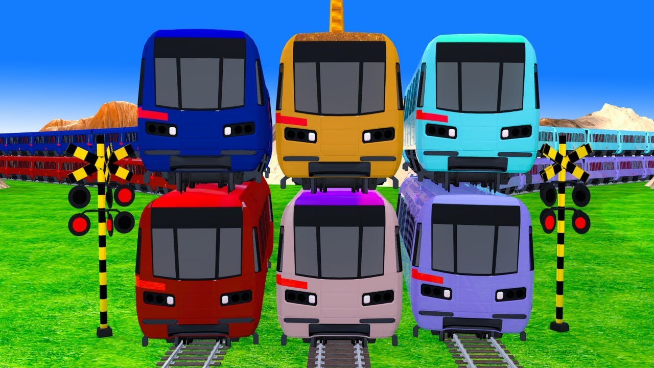 Rail gadi aa gayi chuk chuk chuk rail gadi rang birangi railgadi【踏切アニメ ...