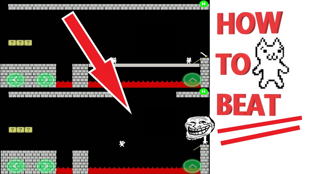 Syobon Action 1 (Cat Mario 1 updated) last level - YouTube