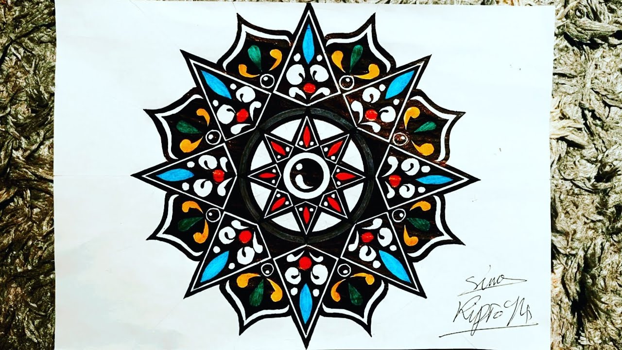 Easy colorful Mandala art | Mandala with color pens for beginners ...