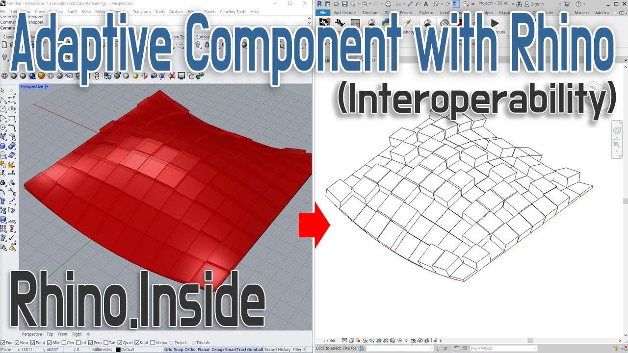 Rhino Inside Tutorial | Adaptive Component for paneling - YouTube