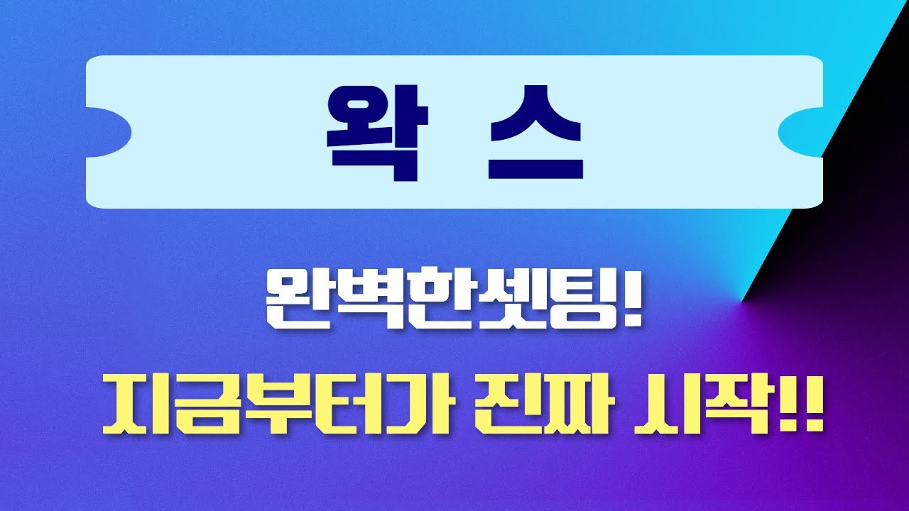 왁스 완벽한셋팅 지금부터가 진짜 시작 왁스 왁스코인 왁스코인차트분석 왁스목표가 왁스차트 Youtube