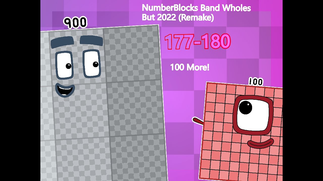 NumberBlocks Band Wholes But 2022 (Remake) 177-180 (881-900) - YouTube
