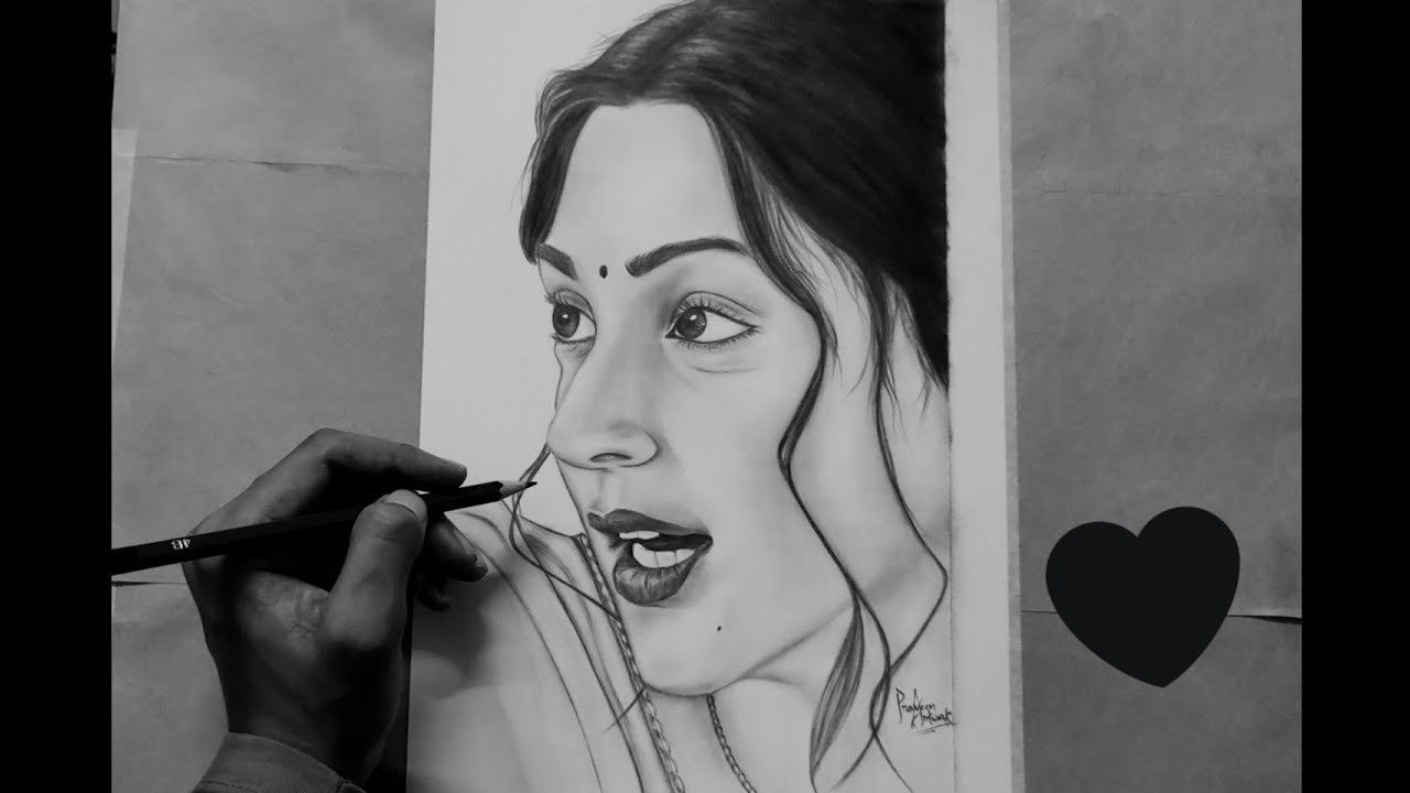 Kiara Advani "dimple ️" Pencil Sketch - YouTube