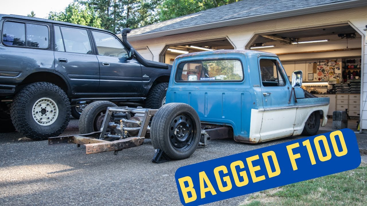 EP.5) Bagged F-100 C-notch, 4link, watts link and airbag mounts - YouTube