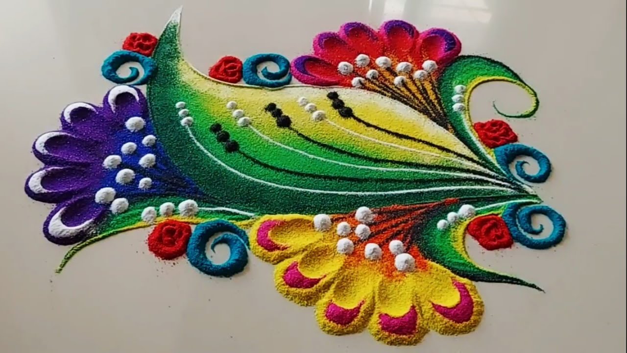 खास...... दिवाळी, दसरा स्पेशल रांगोळी डिझाईन |Colourful Shading Rangoli ...