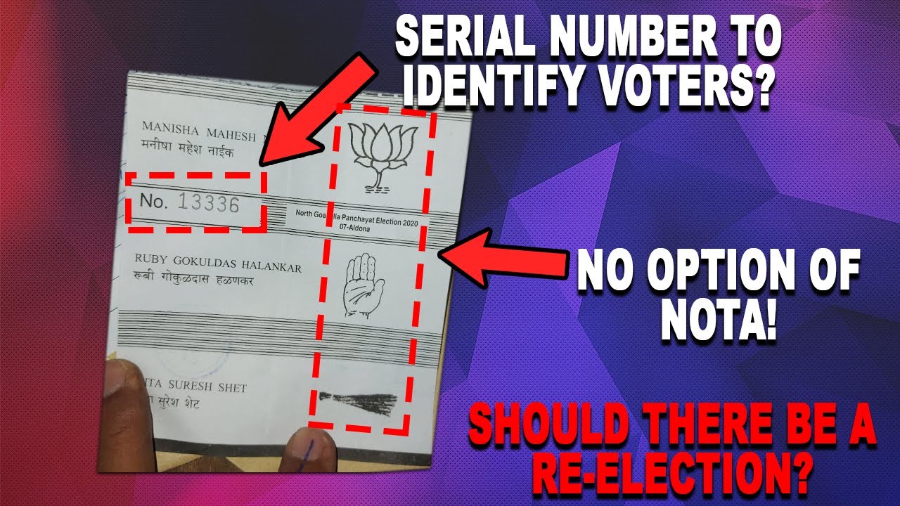 ReElections | Ballot paper with serial number and without NOTA should ...