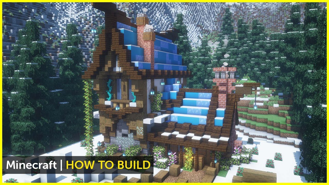 Minecraft How to Build a Fantasy Winter Cabin (Tutorial) - YouTube