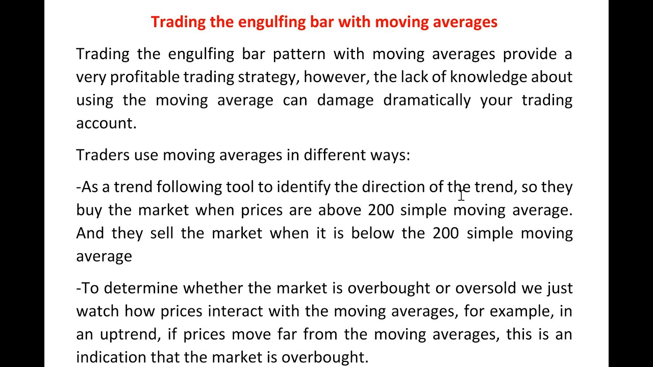 Candlestick Pattern Master Class Trading Engulfing Bar with Moving ...