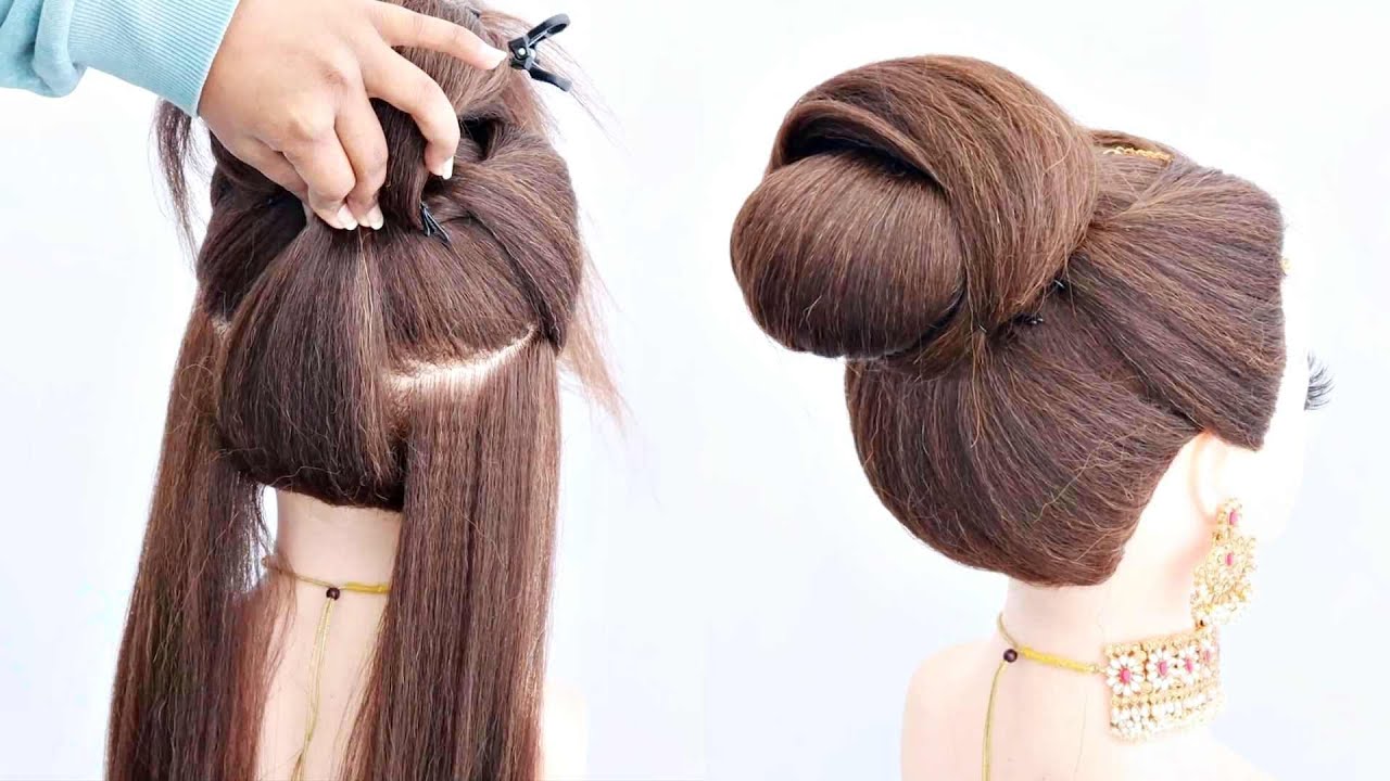 Cute Simple Bun Hairstyles | Donut Bun Hairstyles | easy bun for medium ...