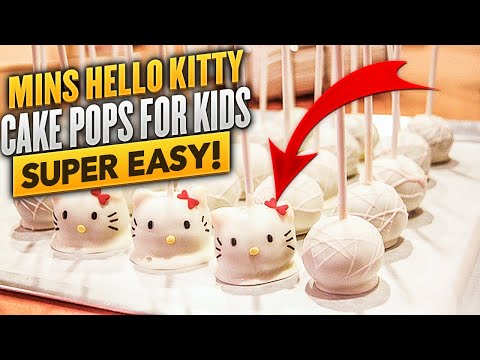 15 Mins Hello Kitty Cake Pops for Kids. Super Easy!