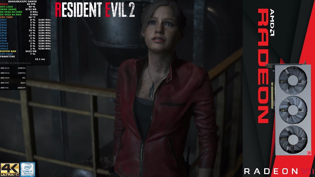 Resident Evil 2 Remake Maximum Settings 4K | Radeon VII | i7 8700K 5 ...
