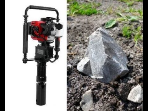 Gas powered Tee post Driver is for rocky hard ground - YouTube