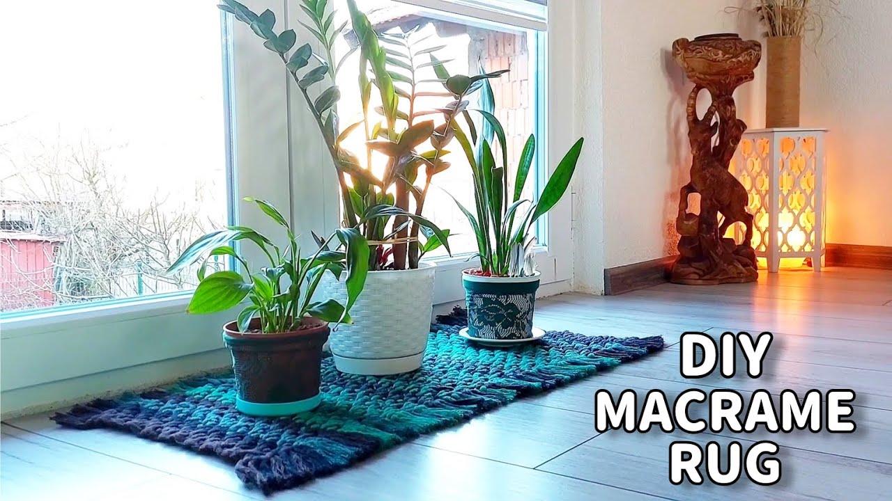 HOW TO make a macrame rug | Macrame carpet | DIY macrame mat tutorial ...