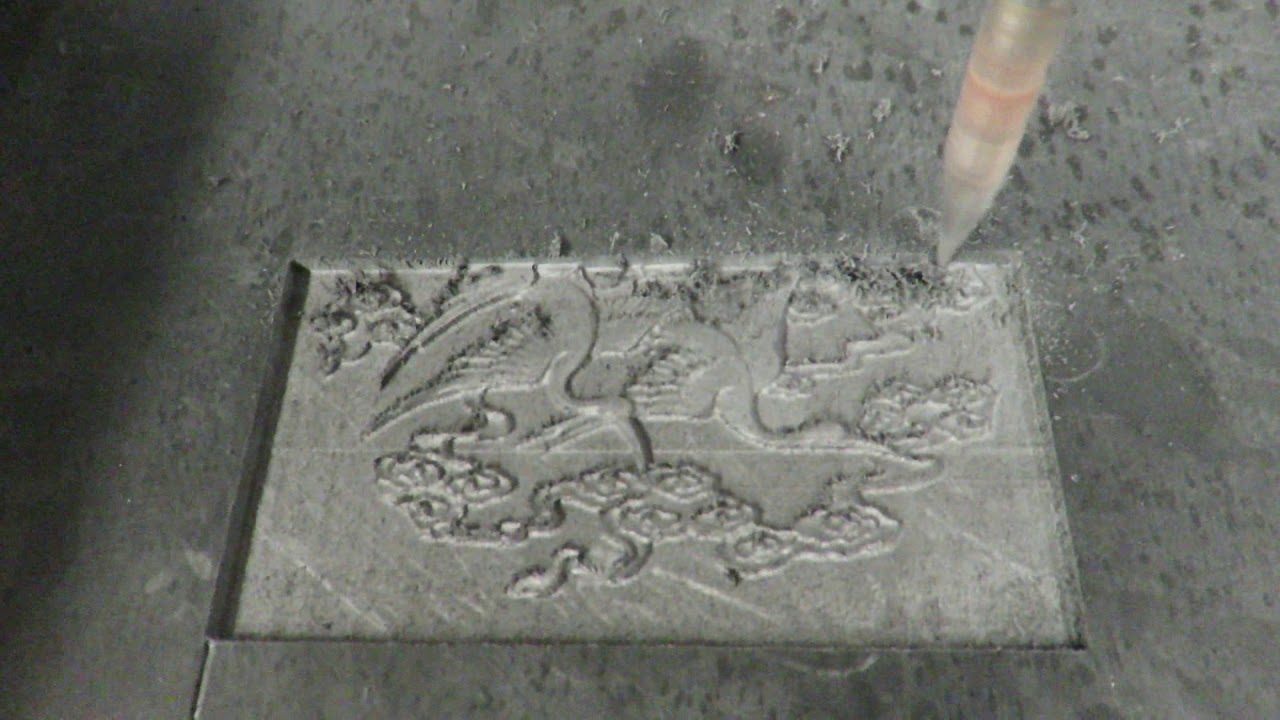 Engraving on PVC sheet - YouTube