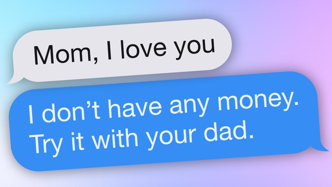 20 Unexpected Text Messages From Parents - YouTube