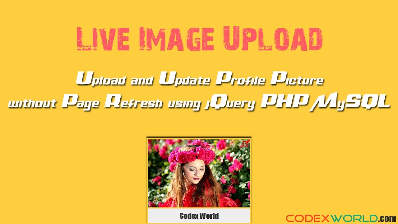 Live Image Upload Using Jquery Php And Mysql Youtube 5334