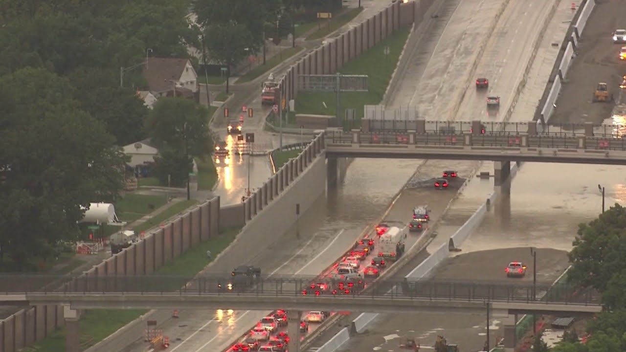 Video shows roads, freeways flooded in Metro Detroit on Aug. 12, 2021 ...