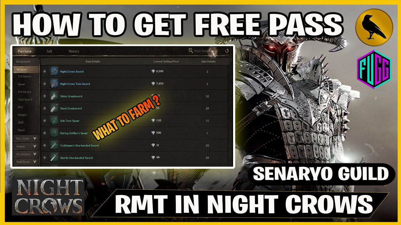 Night Crows - Tips for RMT and Free Battle Pass | What to farm ? - YouTube