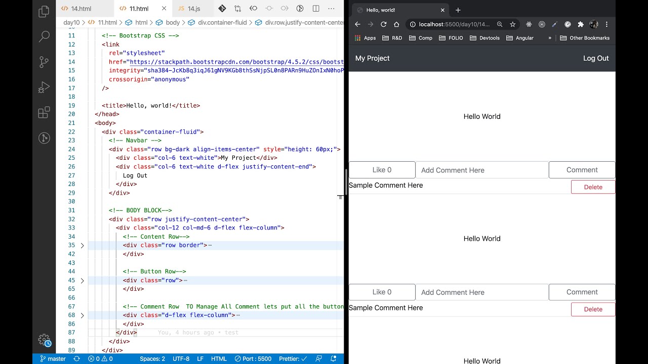 Part-1 Bootstrap & DOM Operations - Designing the Layout - YouTube