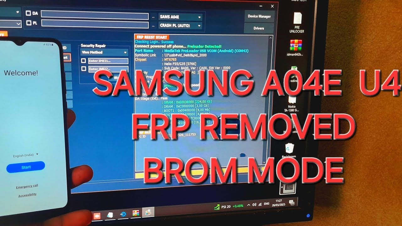 SAMSUNG A04E U4 FRP REMOVED BROM MODE VADO TECH - YouTube