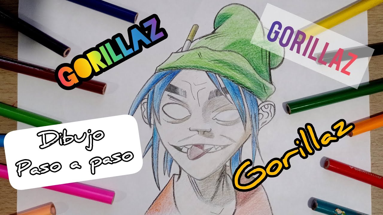 Cómo dibujar a 2D Gorillaz | Stuart Harold Pot 2-D | Dibujo paso a paso ...