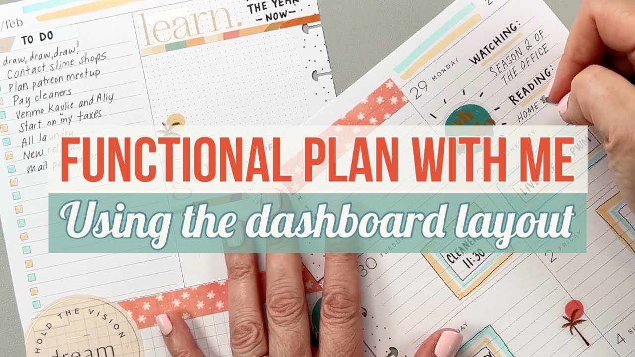 Functional Plan With Me -Decorating & Writing in my Dashboard Happy ...