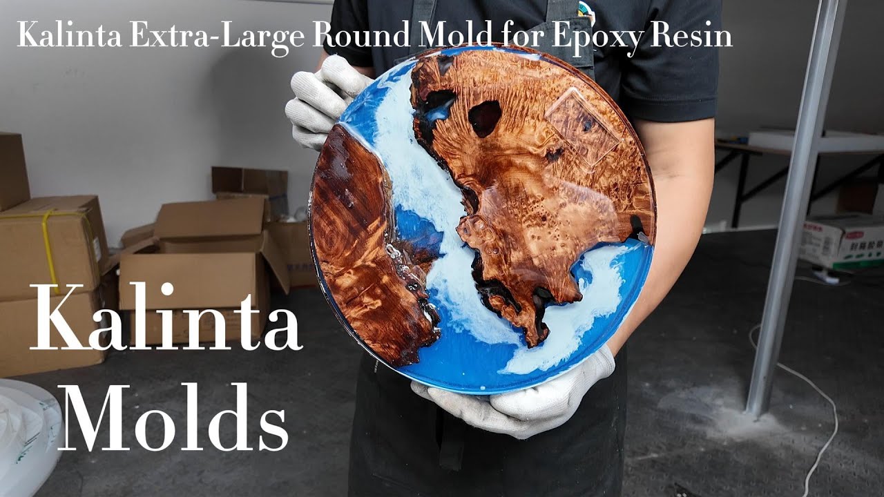 How to make a resin round side table with Kalinta mold - YouTube