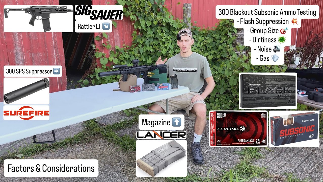 300 Blackout Subsonic Ammo Testing… Sig Sauer Rattler LT & Surefire 300 ...
