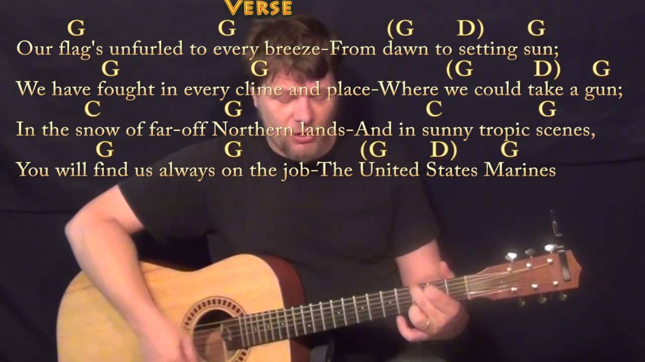 Marines' Hymn - Strum Guitar Cover Lesson in G with Chords/Lyrics - YouTube