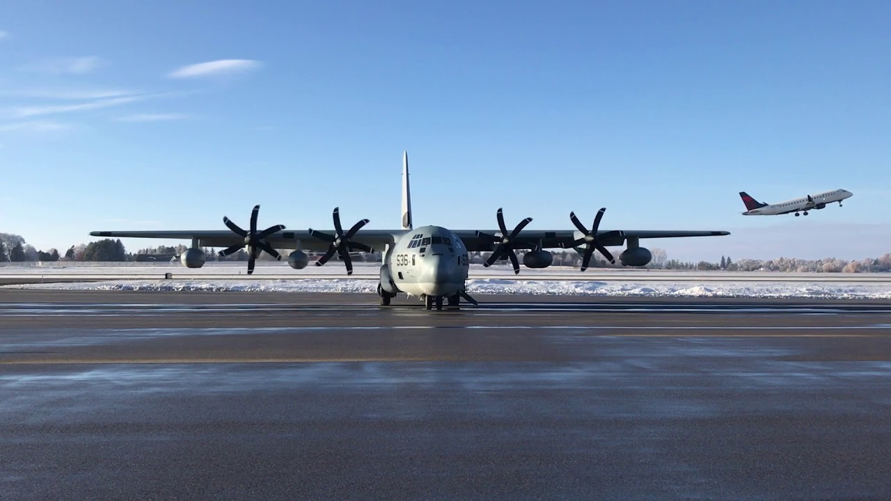 C-130 Hercules Engine Start-up - YouTube
