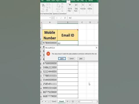 Excel Tutoring | data validation trick #education #exceltutorial #interview - YouTube