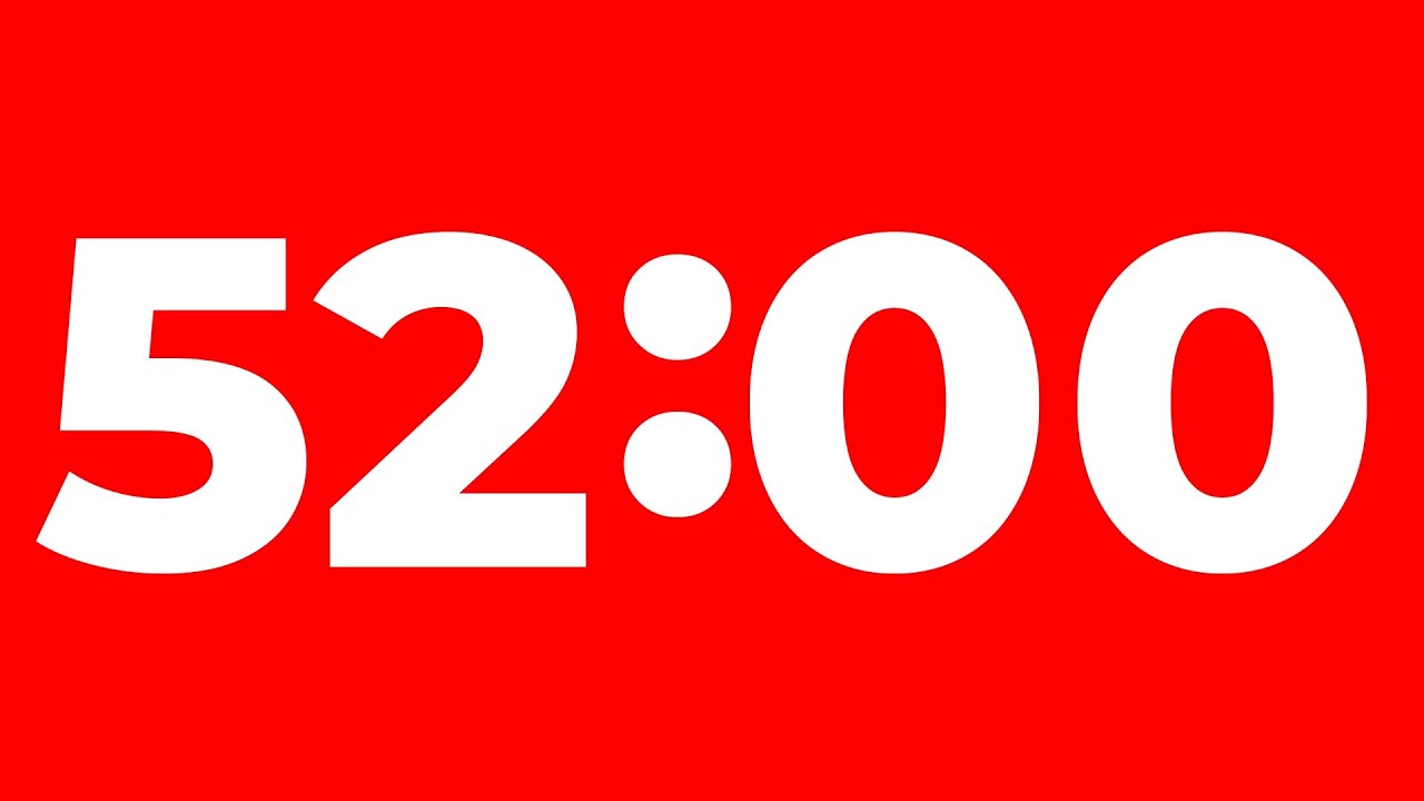 52 Minute Timer Without Music | Perfect for Study and Work - YouTube