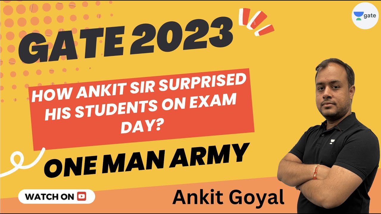 How Ankit Sir surprised his students on exam day?? 😳😳 | One Man Army ...