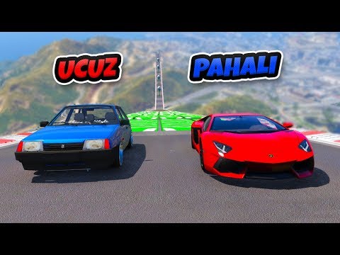 Pahalı ve Ucuz Arabalar Ters Uçma Parkurunda - GTA 5