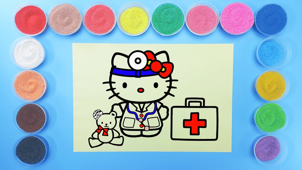 Coloring doctor hello kitty - YouTube