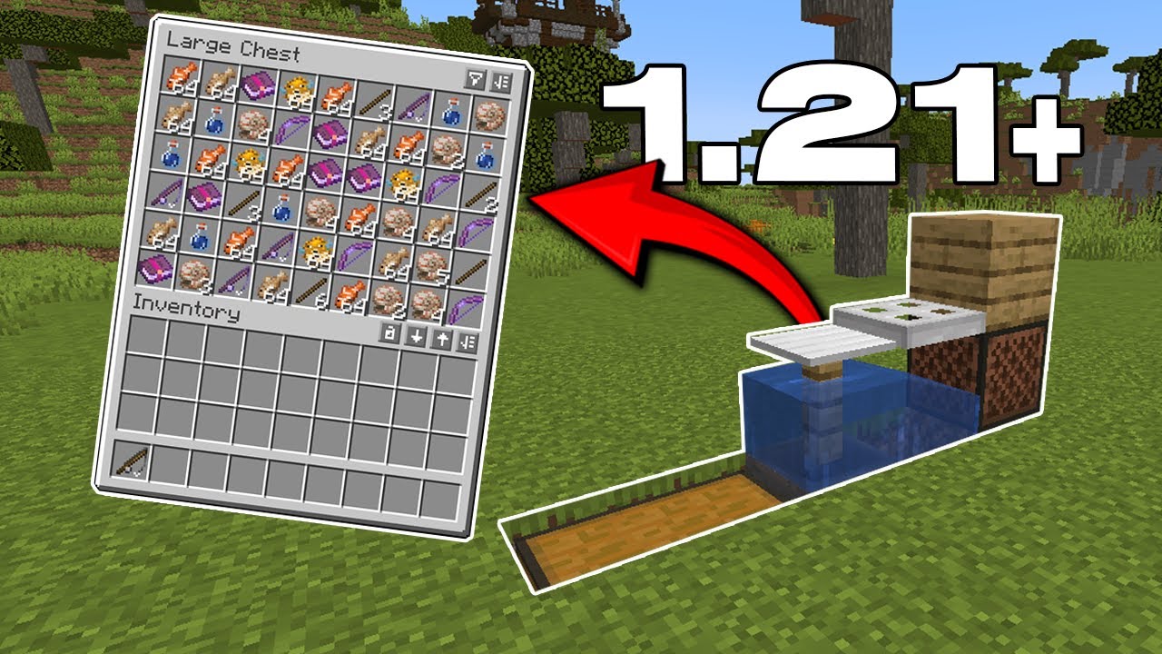 Easiest Minecraft AFK Fish Farm | 1.21+ Tutorial | ( Bedrock & JAVA ...