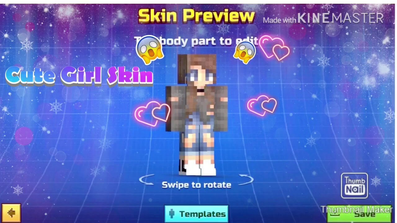 Cute Girl Skin | Pixel Gun 3D - YouTube
