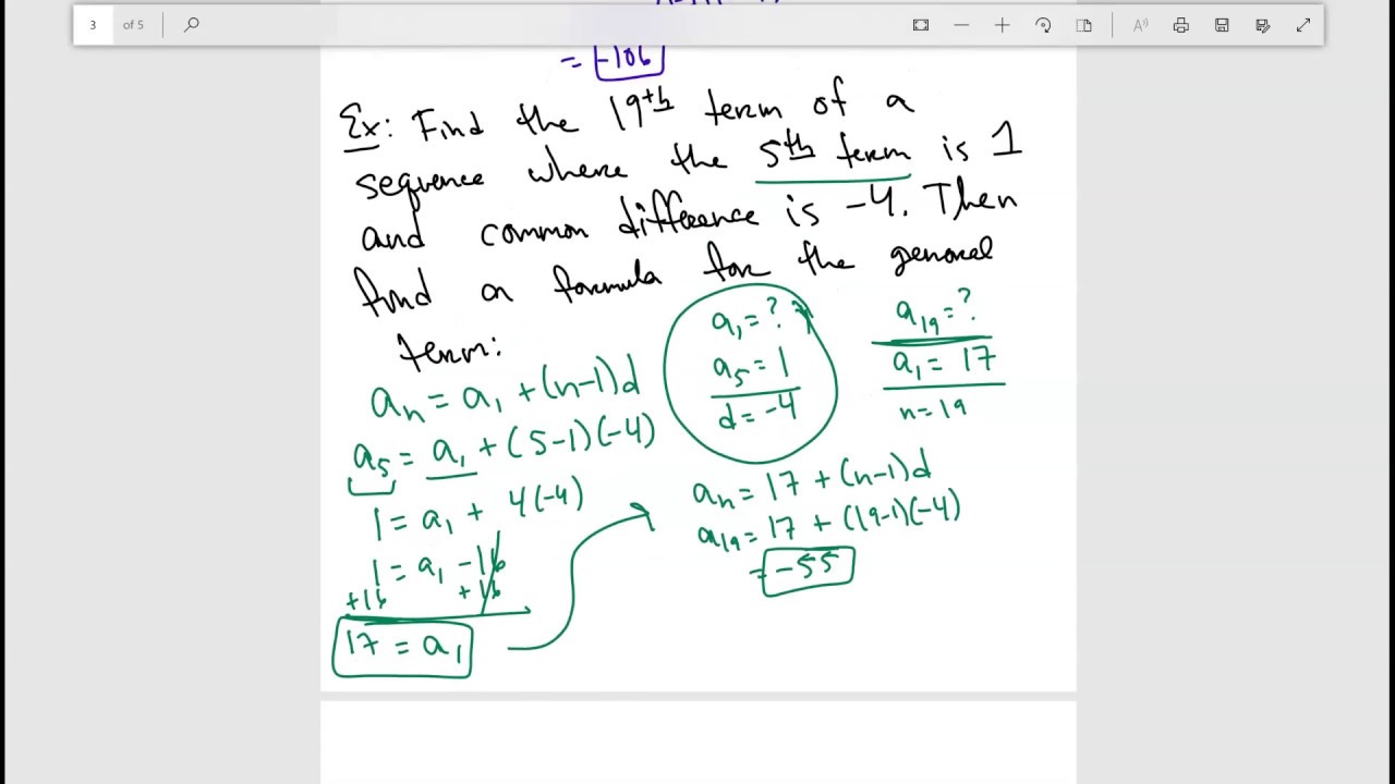 Math 96: Arithmetic Sequences - YouTube