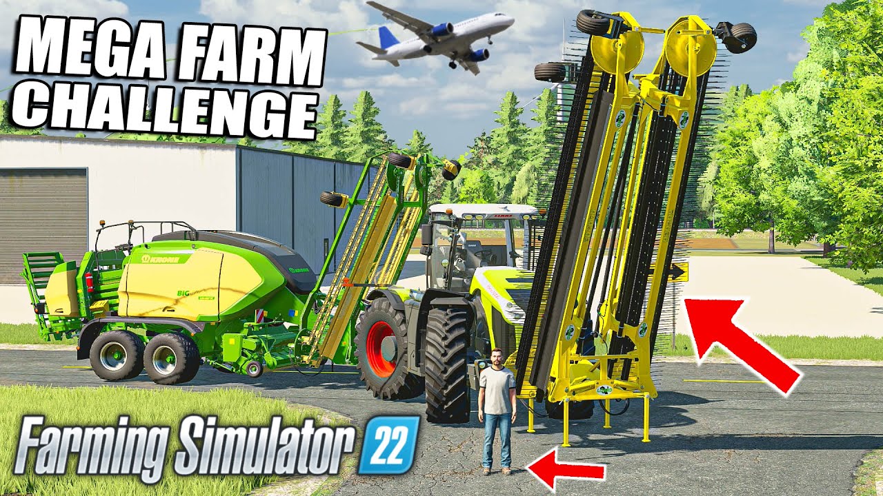 COLLECTING THE CANOLA STRAW (20m WINDROWER IN ACTION!) | MEGA FARM ...