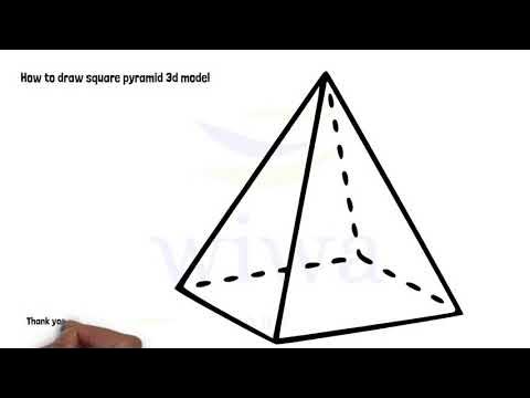 How to draw square pyramid 3d model - wiwa art - YouTube